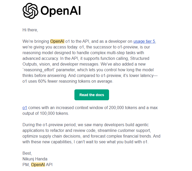 OpenAI Releases o1 Model via API, But Only For Power Users – Bay Area ...